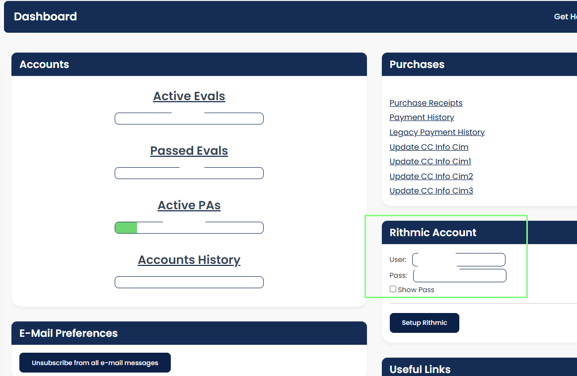 Rithmic Account Setup - Apex Trader Funding