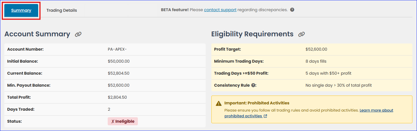Apex Trader Funding Dashboard - Apex Trader Funding